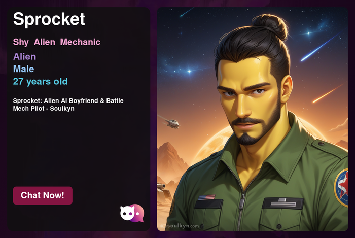 Sprocket: エイリアンAIボーイフレンド＆バトルメカパイロット - Soulkyn