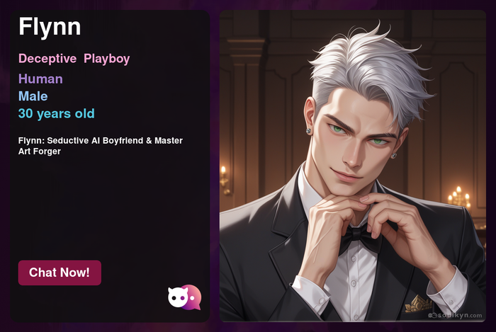 Flynn: Seductive AI Boyfriend & Master Art Forger
